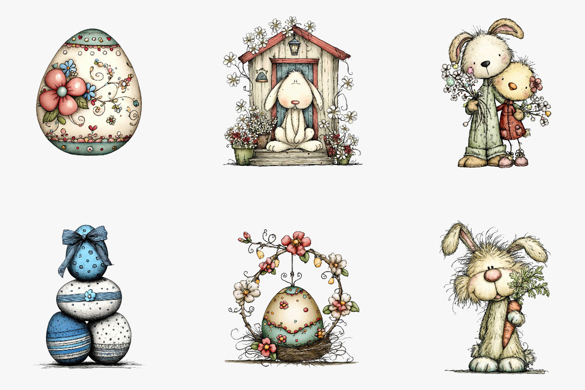 Pastel Easter Decor Clipart Set, an Illustration by CreationArt