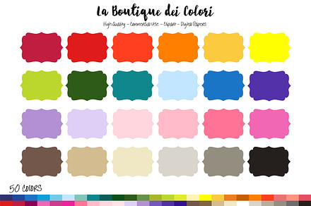 50 Rainbow Frame Clip Art, an Illustration by La Boutique dei Colori