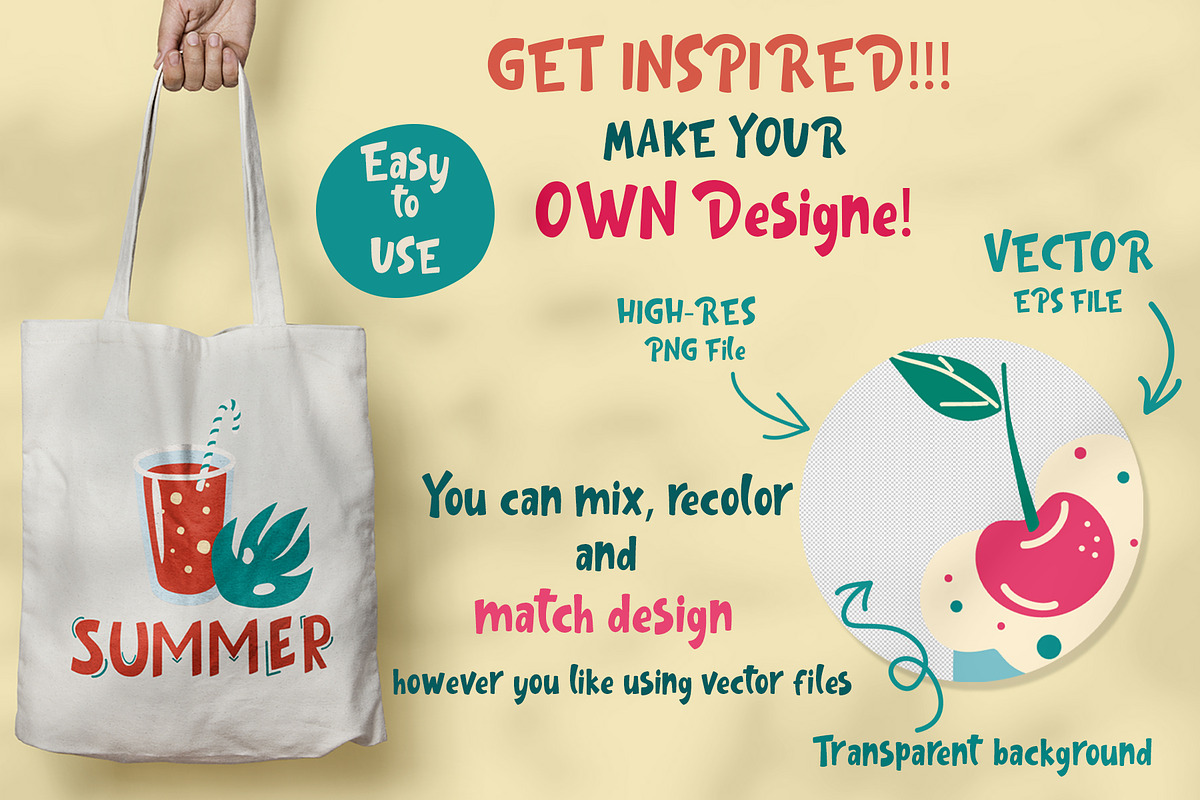 Summer objects. Beach elements | Creative Market