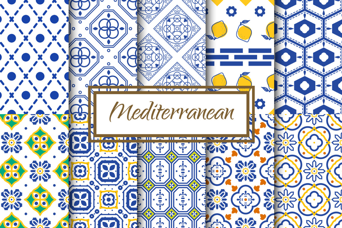 Mediterranean Seamless Patterns, a Pattern Graphic by Milky April