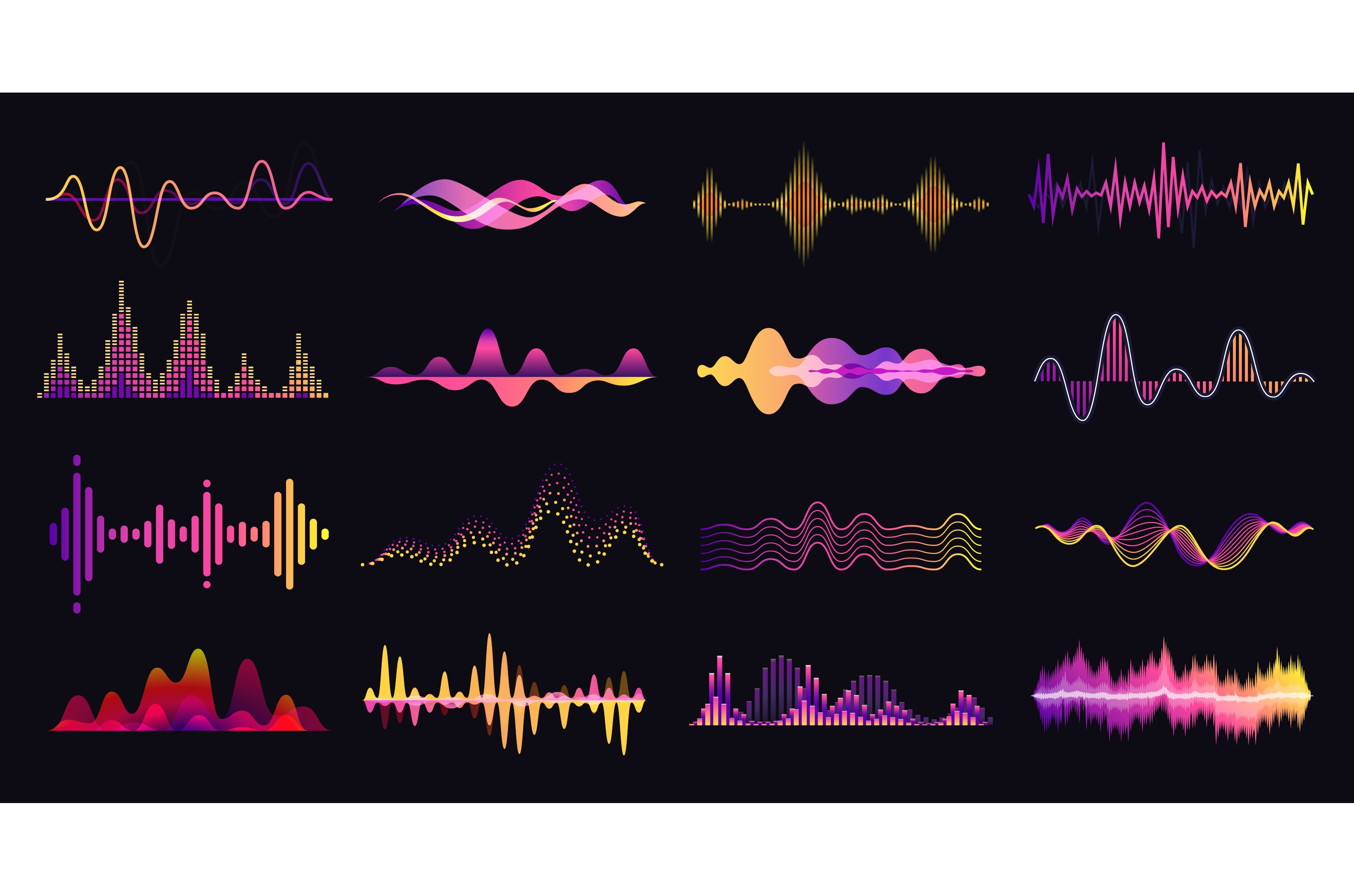 Colorful sound waves, abstract music, a Technology Illustration by Frogella