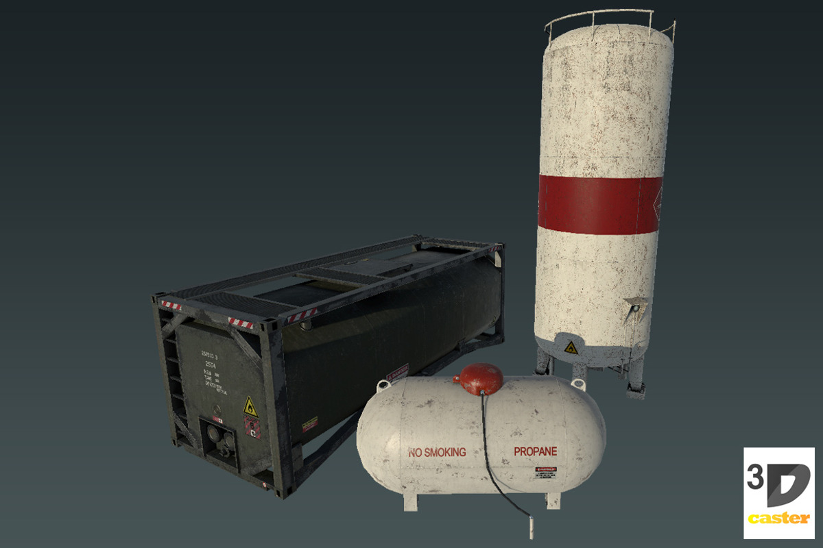 Storage Tank Set, an Object 3D Model by 3DCaster