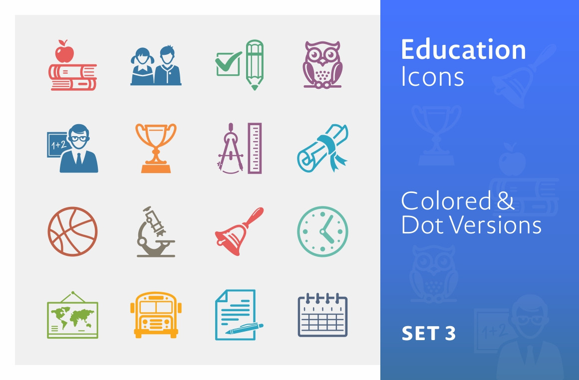 Education Icons Set 3 | Colored, an Icon by introwiz1