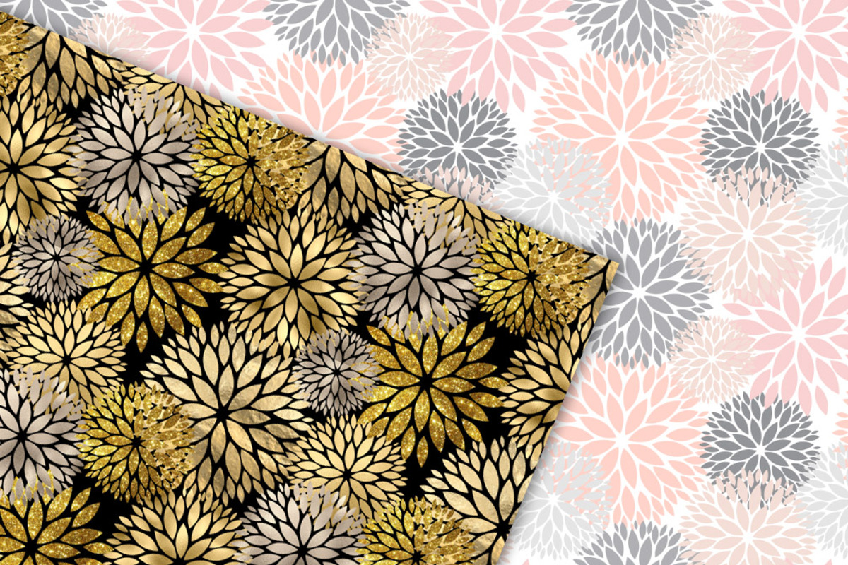 Dahlia Digital Paper, a Pattern Graphic by Digital Curio