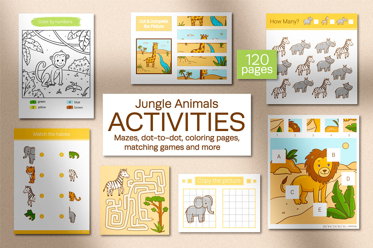 Kids Activities Bundle, an Animal Illustration by NinaFedorova