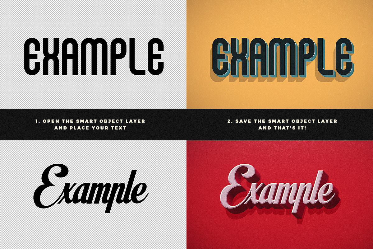 Retro Text Effects Vol.2, a Brushes & More by Indieground Design Inc ...
