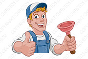 Plumber Cartoon Plumbing Drain, a Person Illustration by Christos Georghiou