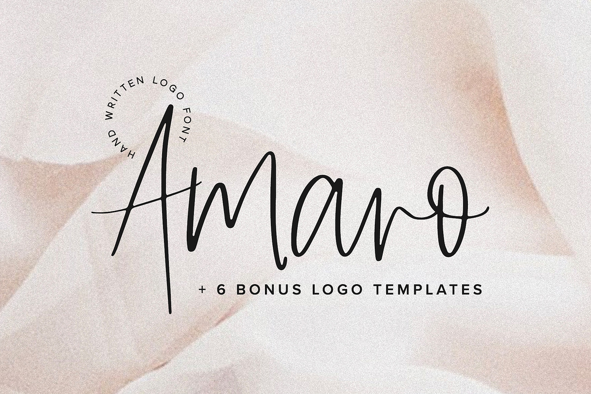 Amaro | Script + 6 Free Logos, a Script Font by Jen Wagner Co