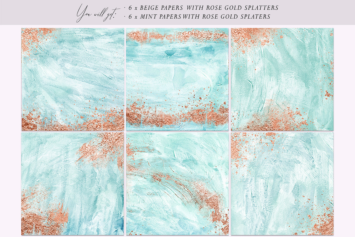 Rose gold paint textures pack, a Texture Graphic by PixelJungle