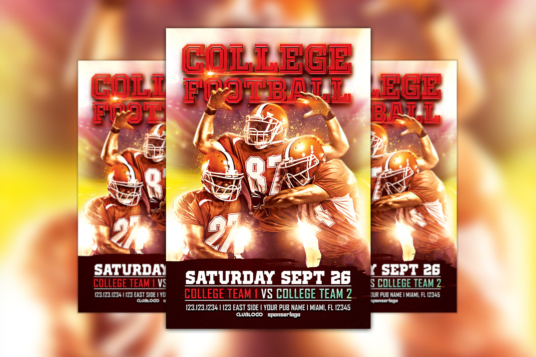 College Football Flyer Template, a Flyer Template by Flyermind