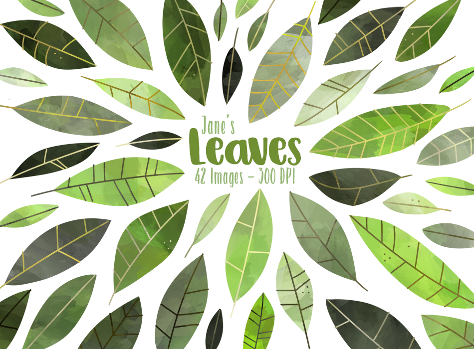 Watercolor Leaves Clipart, an Illustration by DigitalArtsi