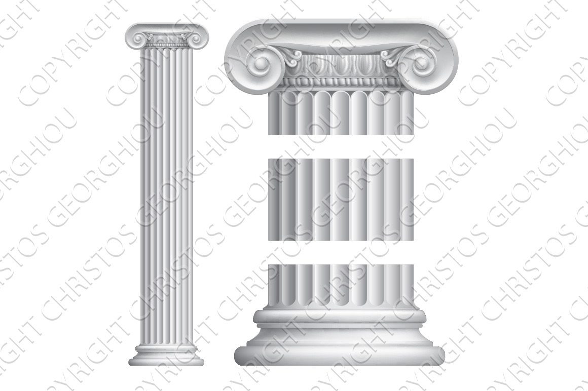 Ionic Column Illustration, a Decorative Illustration by Christos Georghiou