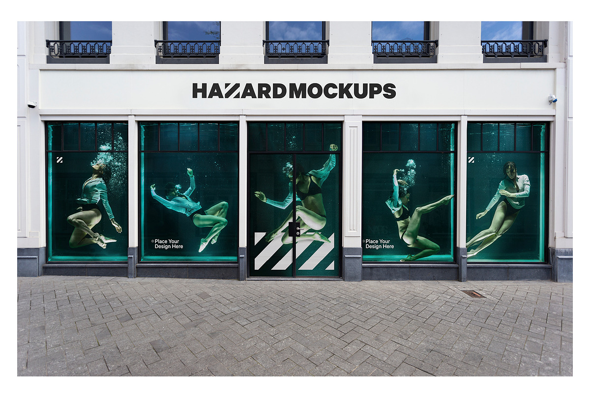 Store Window Sticker Mockup, a Product Mockup by HAZARD MOCKUPS