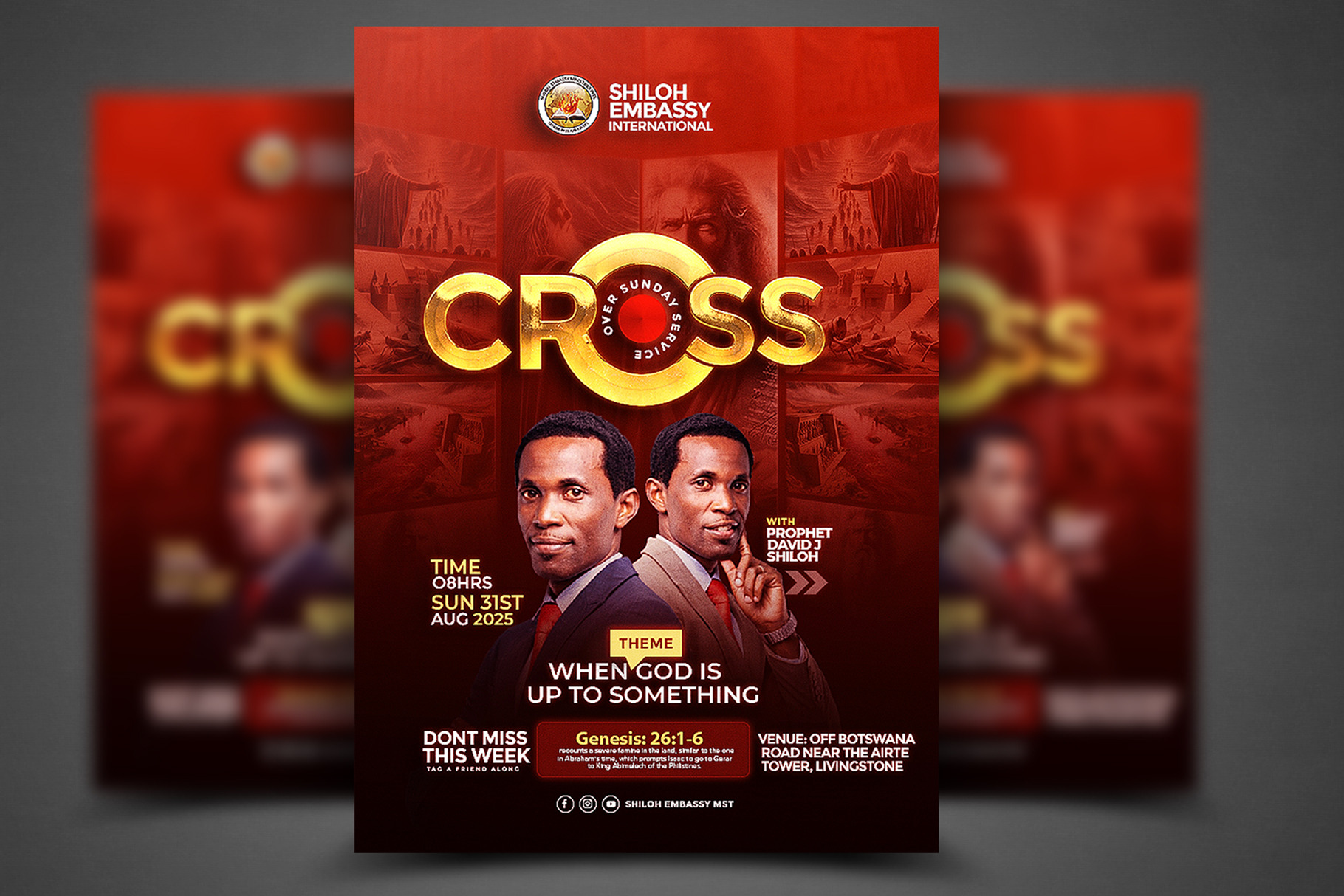 Cross over Church Poster Template