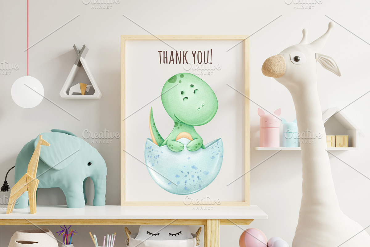 Watercolor Dinosaur Png Clipart, an Illustration by ekossa_art