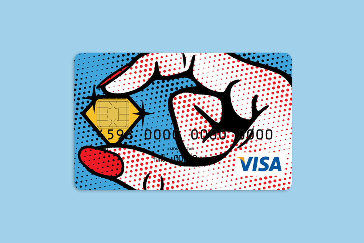 Pop–Art Diamond Bank Card Design, an Illustration by Template Farm