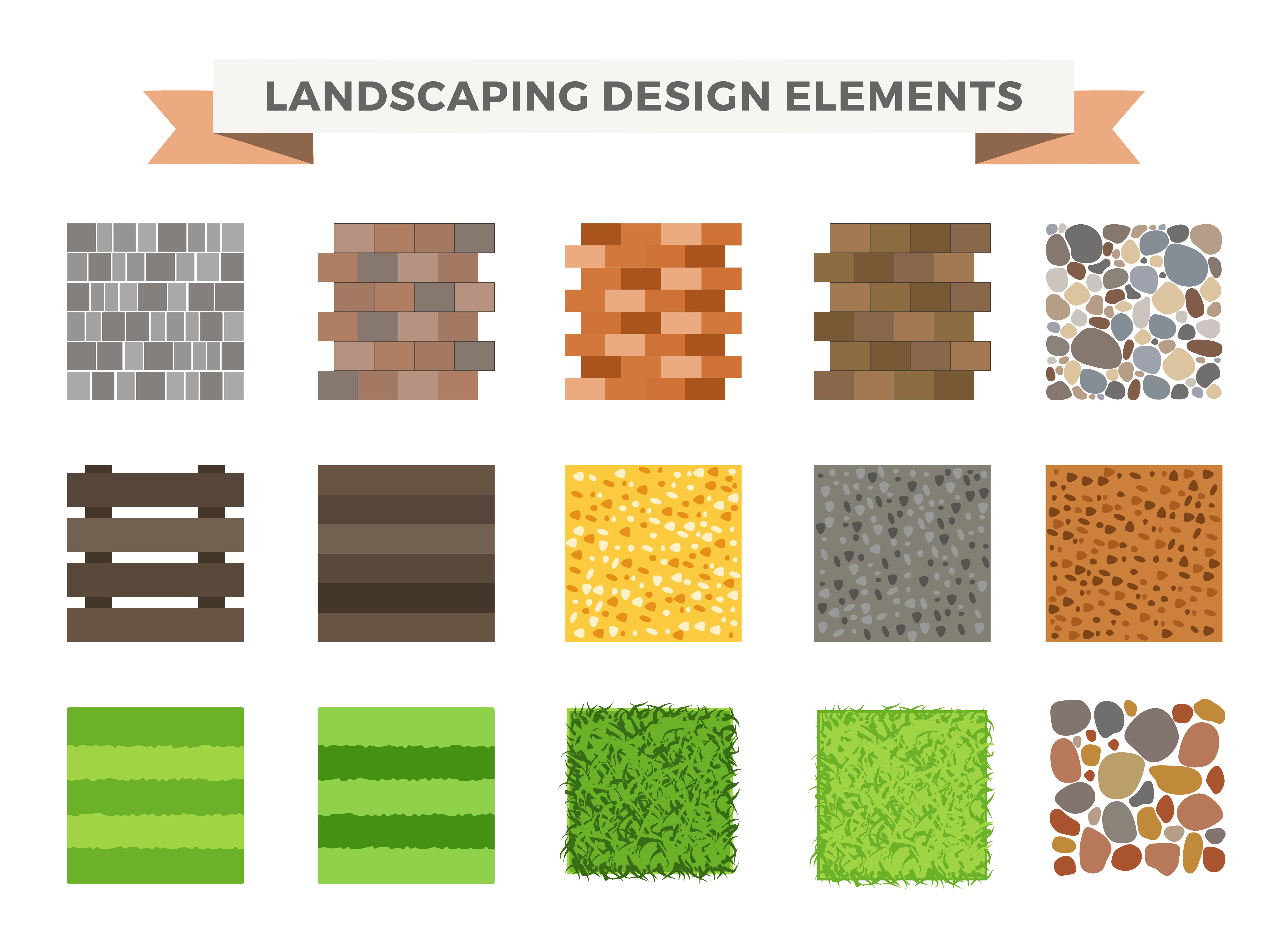 Landscaping garden design elements, a Decorative Illustration by ...