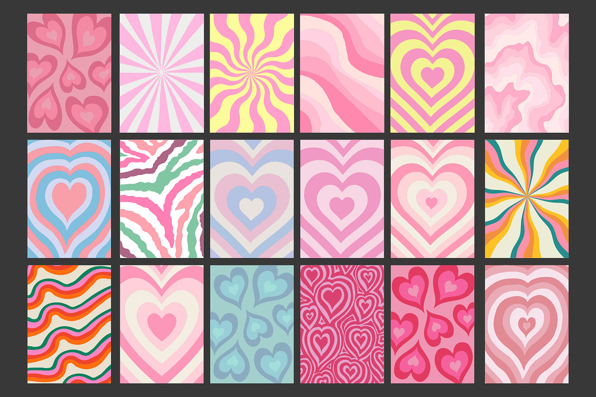 GROOVY PATTERNS. Y2K TEXTURES VECTOR