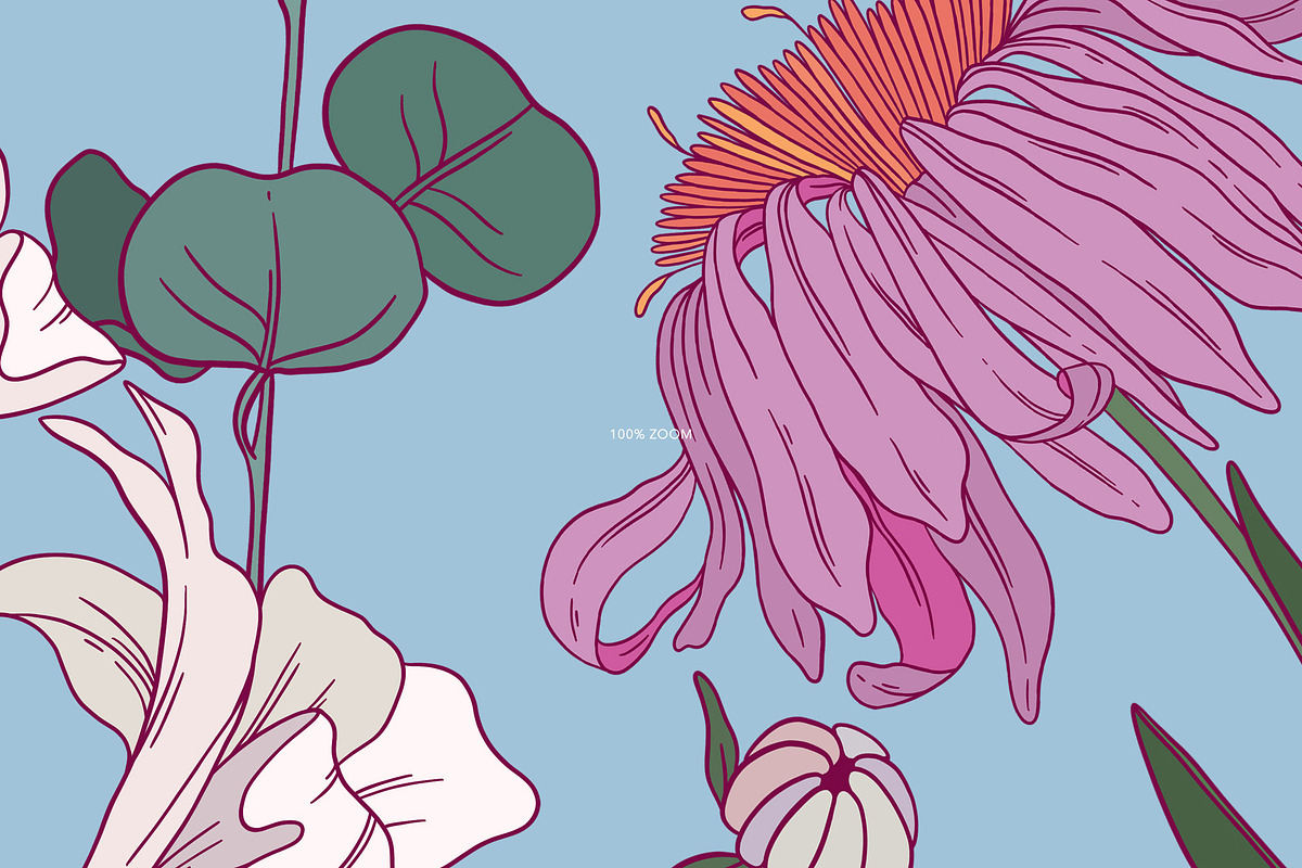 Enigma. Floral Pattern and Graphics, a Pattern Graphic by likorbut