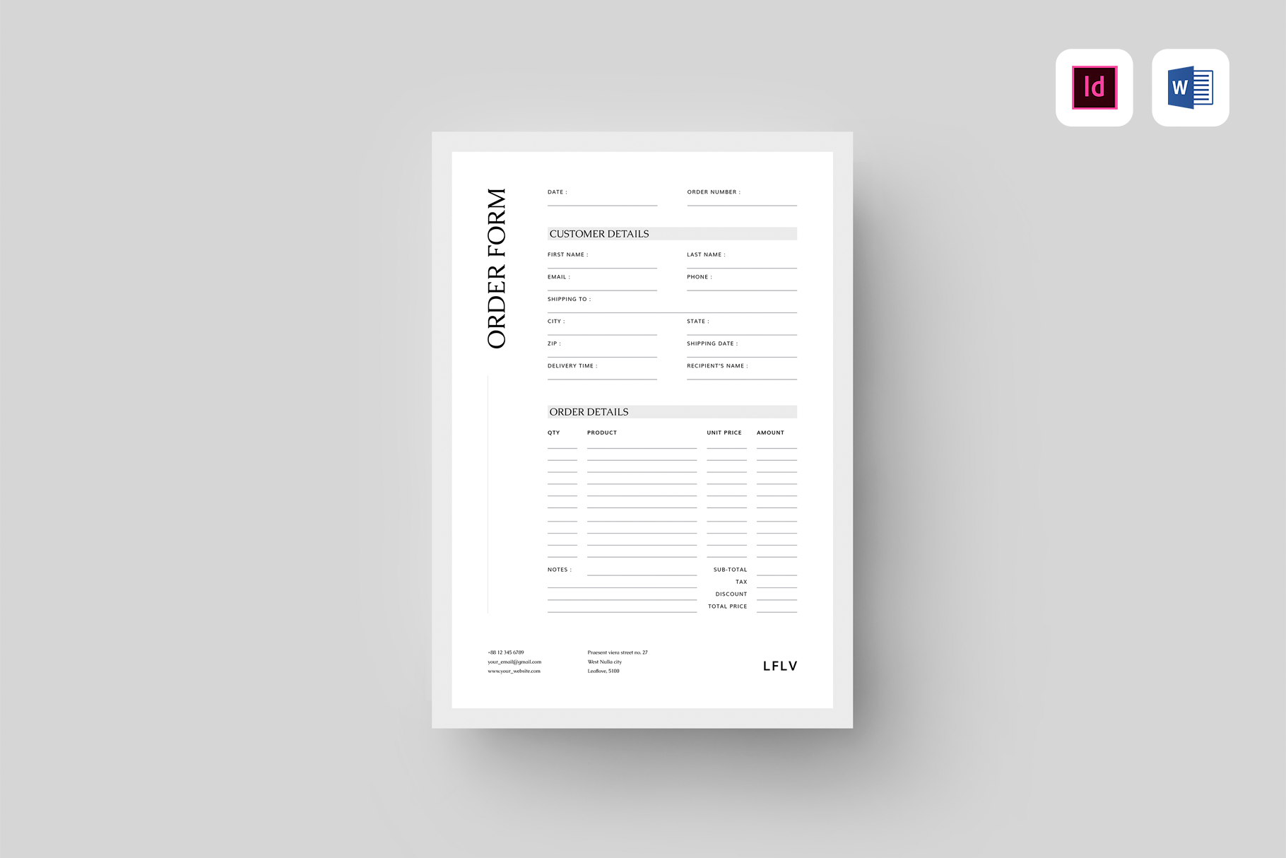 Order Form | MS Word & Indesign, a Stationery Template by Leaflove ...