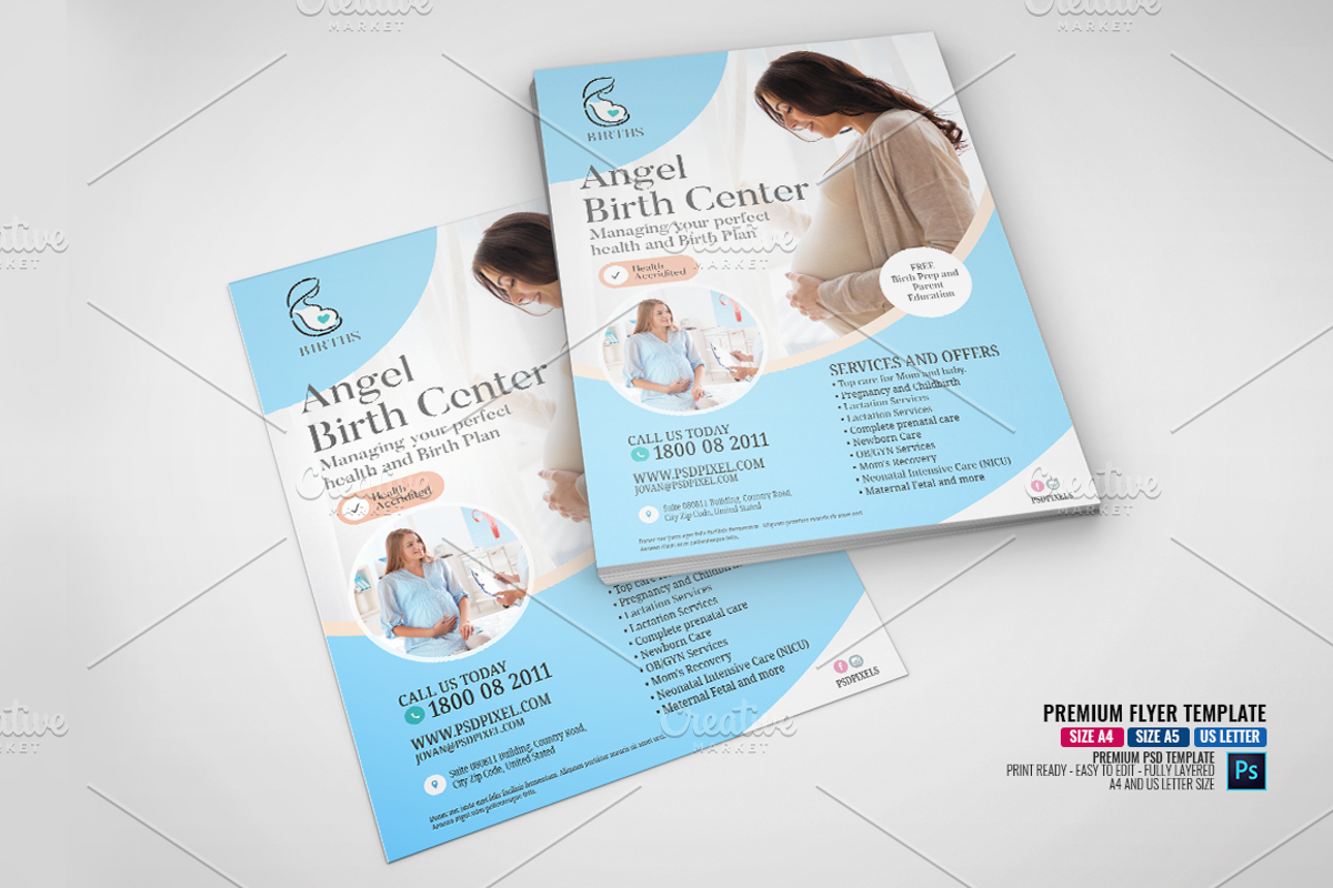 Birth Center Promotional Flyer, a Flyer Template by PSDPixel