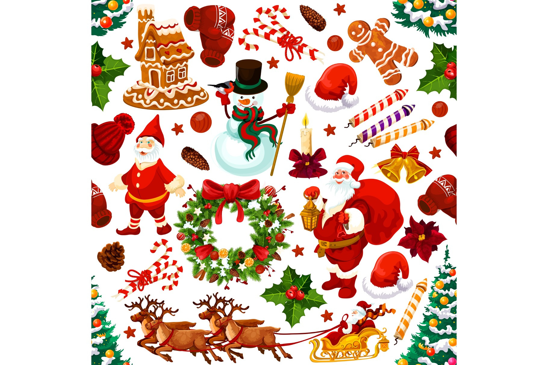 Christmas decoration gifts vector seamless pattern, a Decorative ...