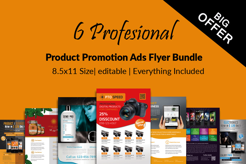 Product Promotion Flyers Bundle, a Flyer Template by Psd Templates