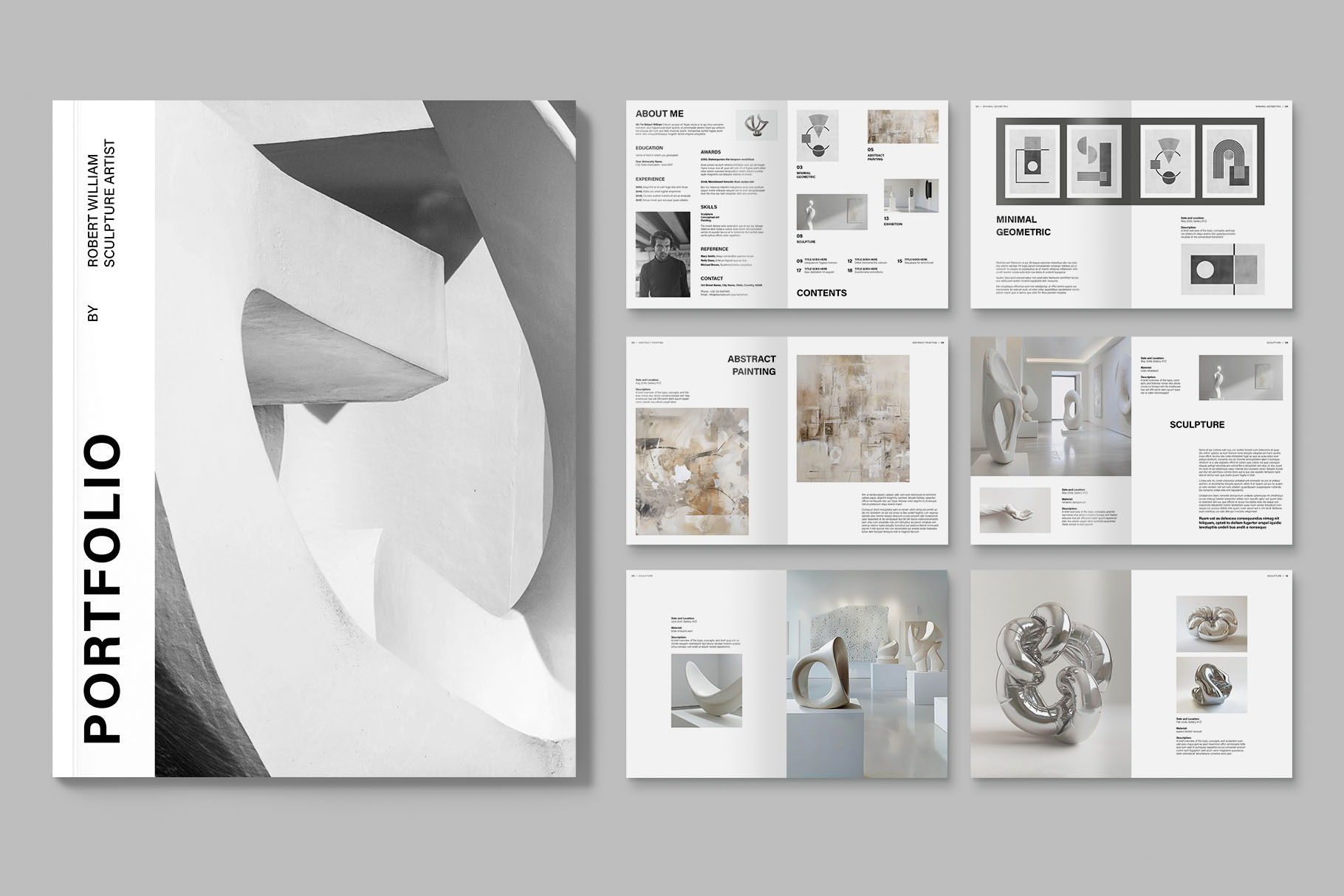 Minimalist Art Portfolio Template, a Brochure Template by BrandPacks ...