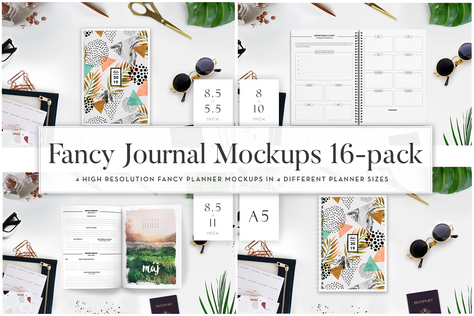Fancy - Journal Mockups (16 in 1), a Print Template by Europe.graphics