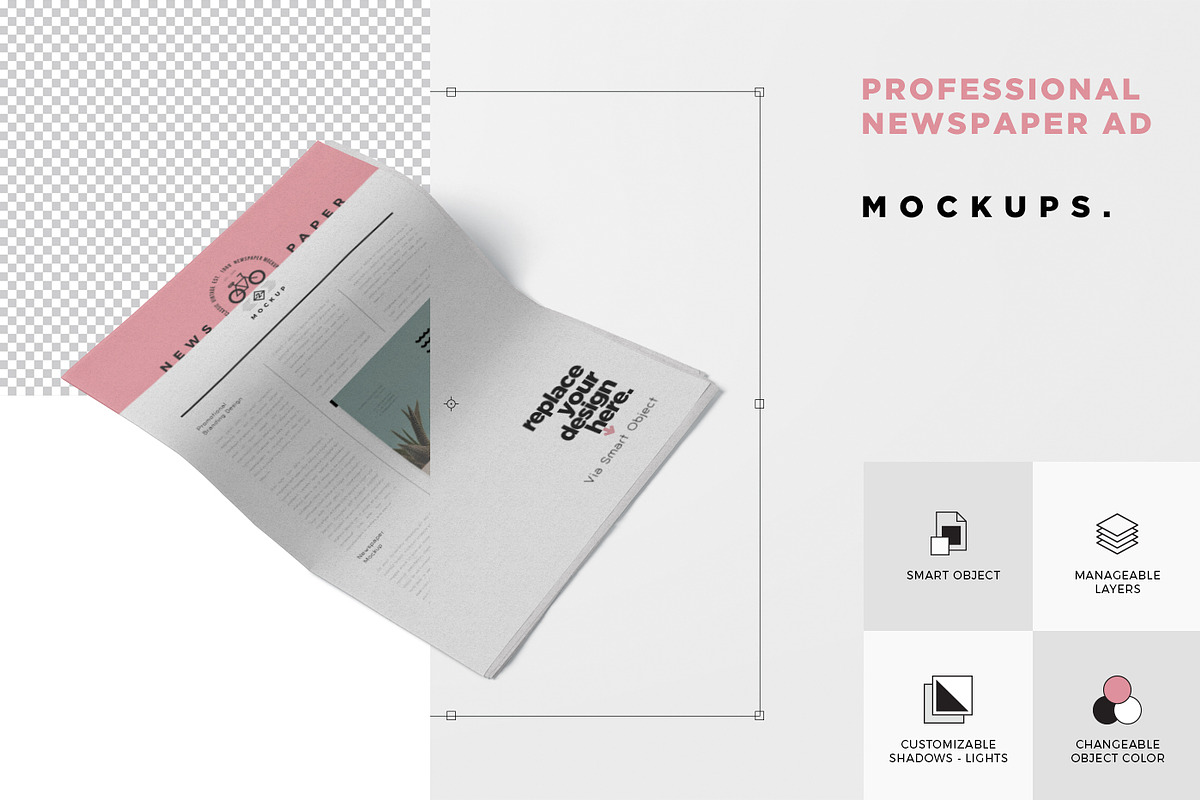 Professional Newspaper Ad PSD Mockup, a Books & Magazine Mockup by ...