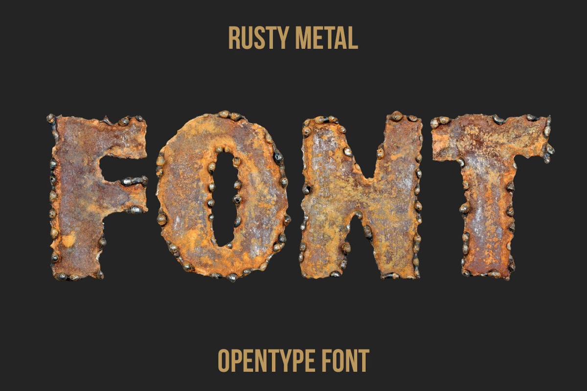Rusty Metal Font, a Font by Handmadefont