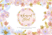 Pastel Floral Clipart Watercolor, an Illustration by Sunflower Day Love