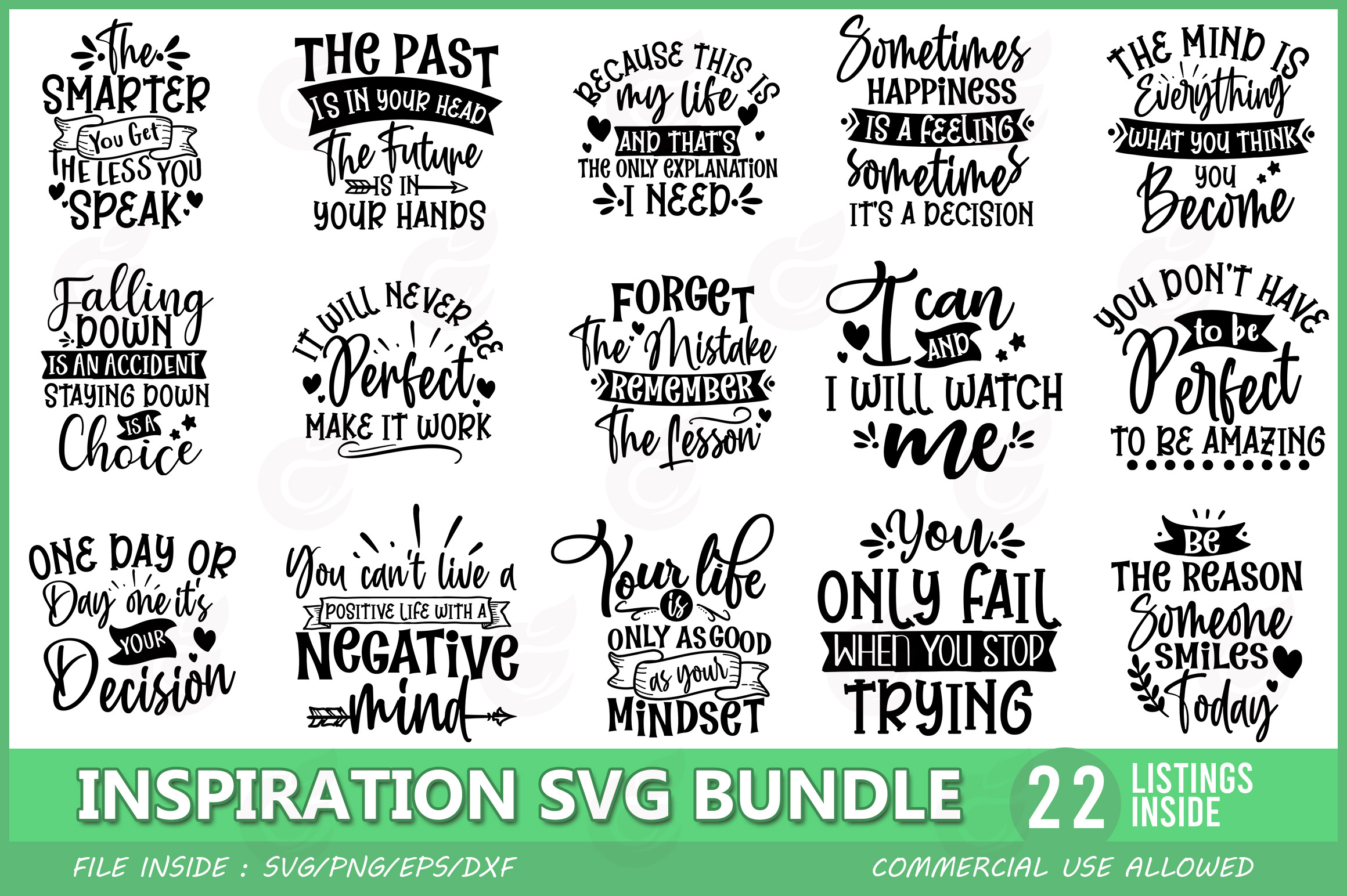 Inspiration SVG Bundle, an Illustration by CraftingStudio