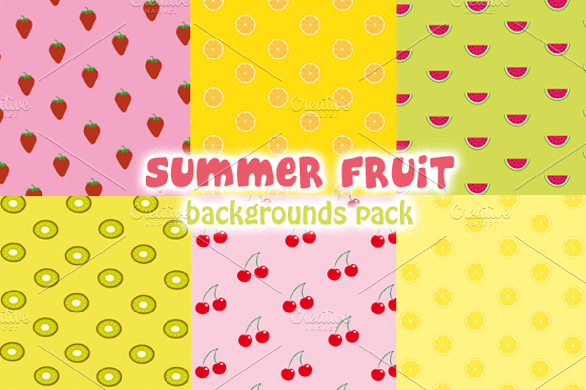 Summer fruit backgrounds pack, a Pattern Graphic by María Arencibia
