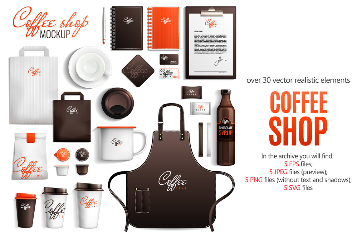 Coffee Shop Merch Mockups, an Object Graphic by Macrovector | Creative ...