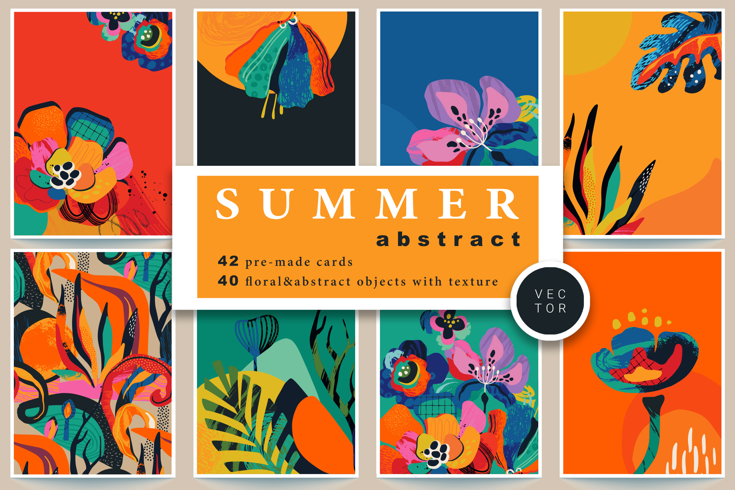 Summer abstract cards & posters, a Decorative Illustration by Molly art