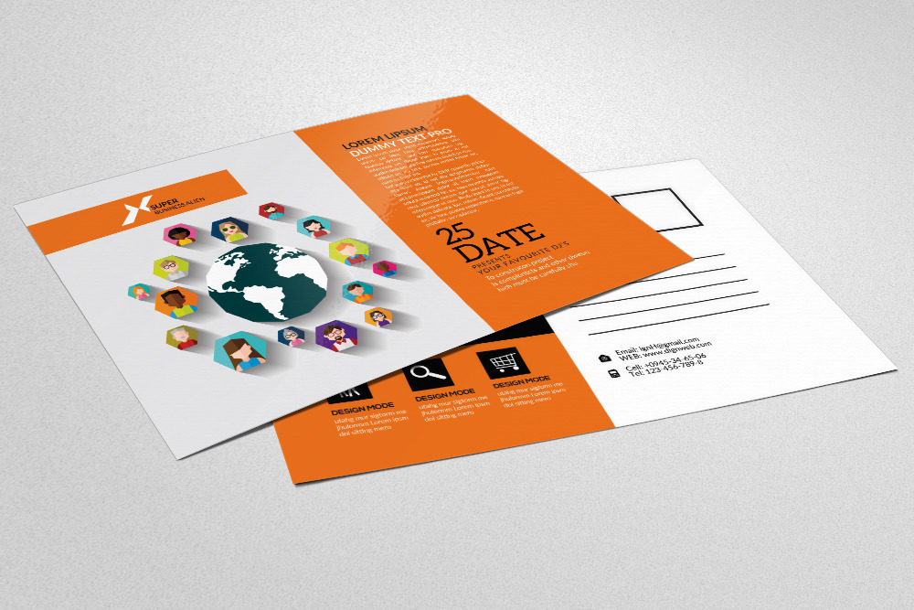 Social Network Business Postcard, a Card Template by Business Flyers ...