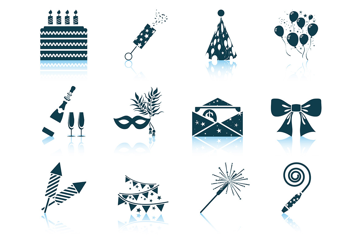 Set of 12 Ccelebration Icons, an Icon by Pavel Vectors