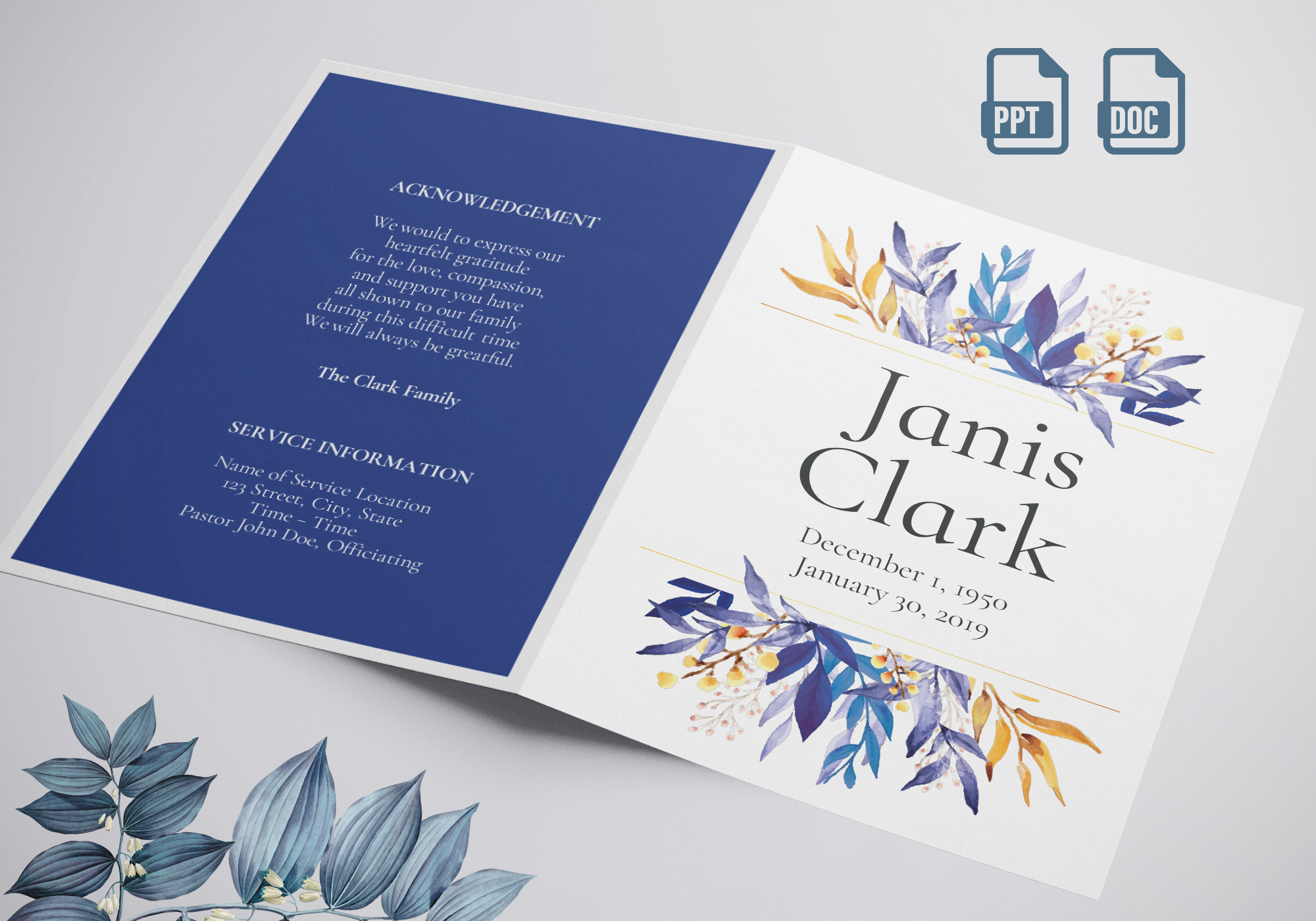 funeral program printing template, a Templates & Theme by TemplateLab