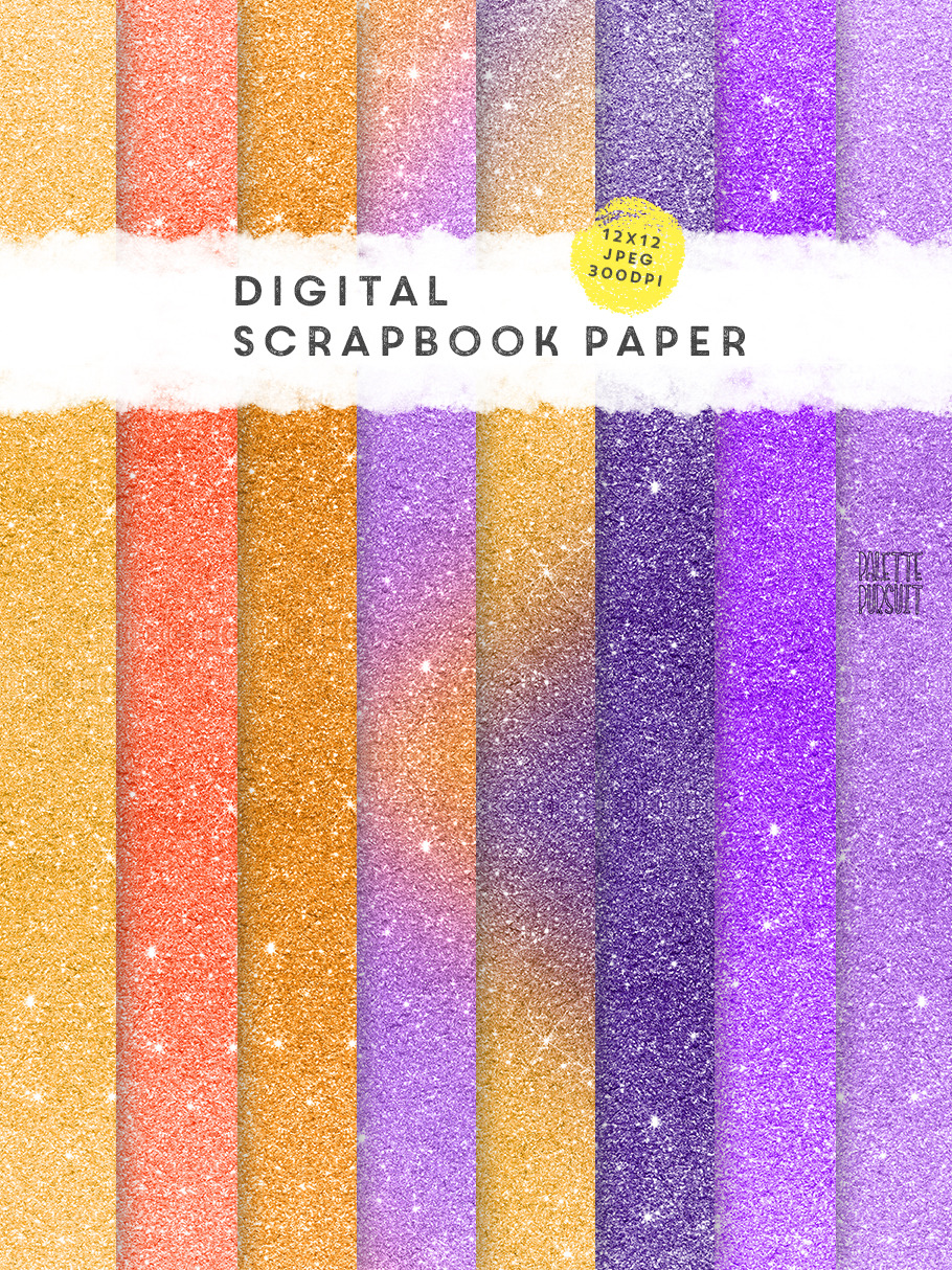 Halloween glitter digital paper, a Texture Graphic by Palette Pursuit
