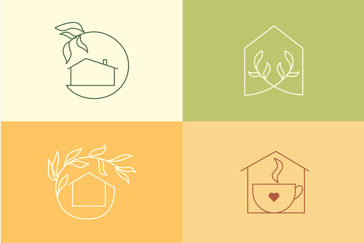 Collection logo templates HOME, an Outline Icon by GreatPeachy