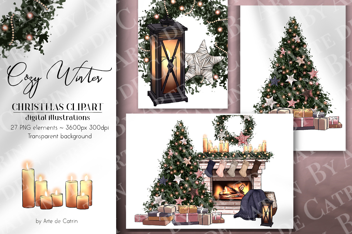 Cozy Winter, Christmas Clipart, PNG