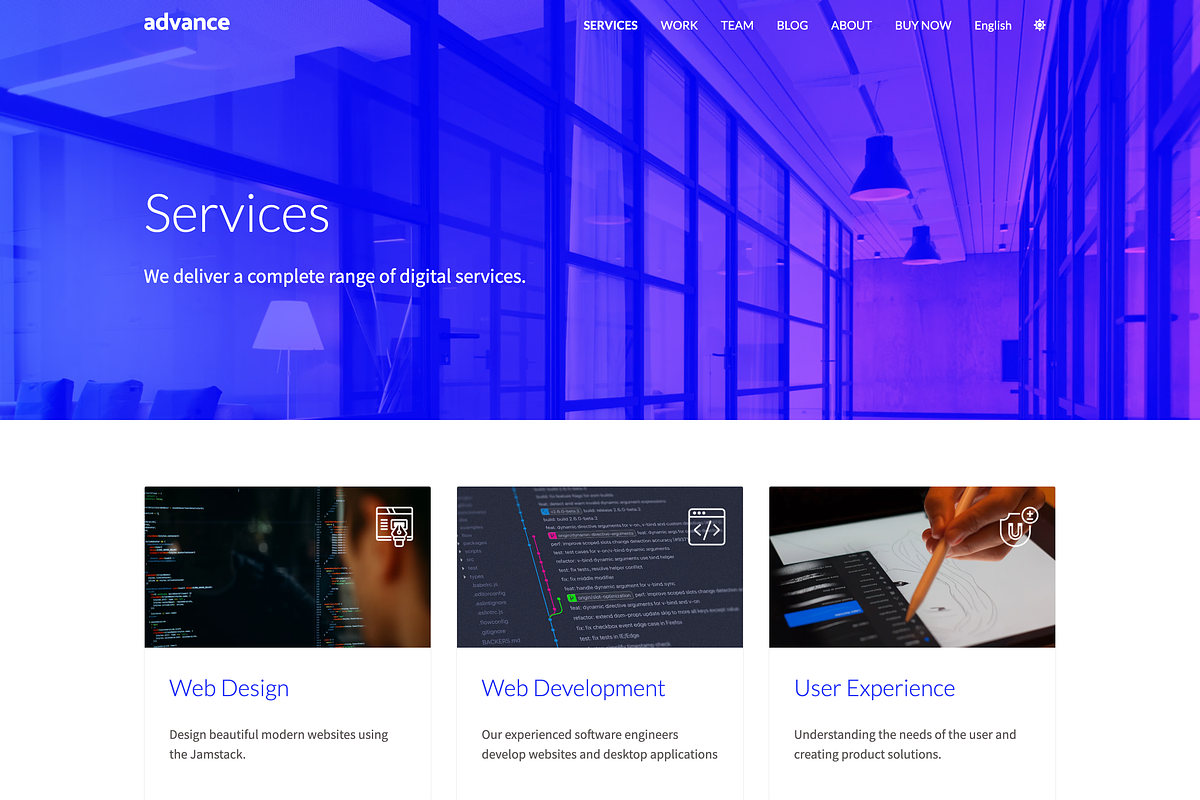 Hugo Advance, a Bootstrap Template by zerostatic | Creative Market