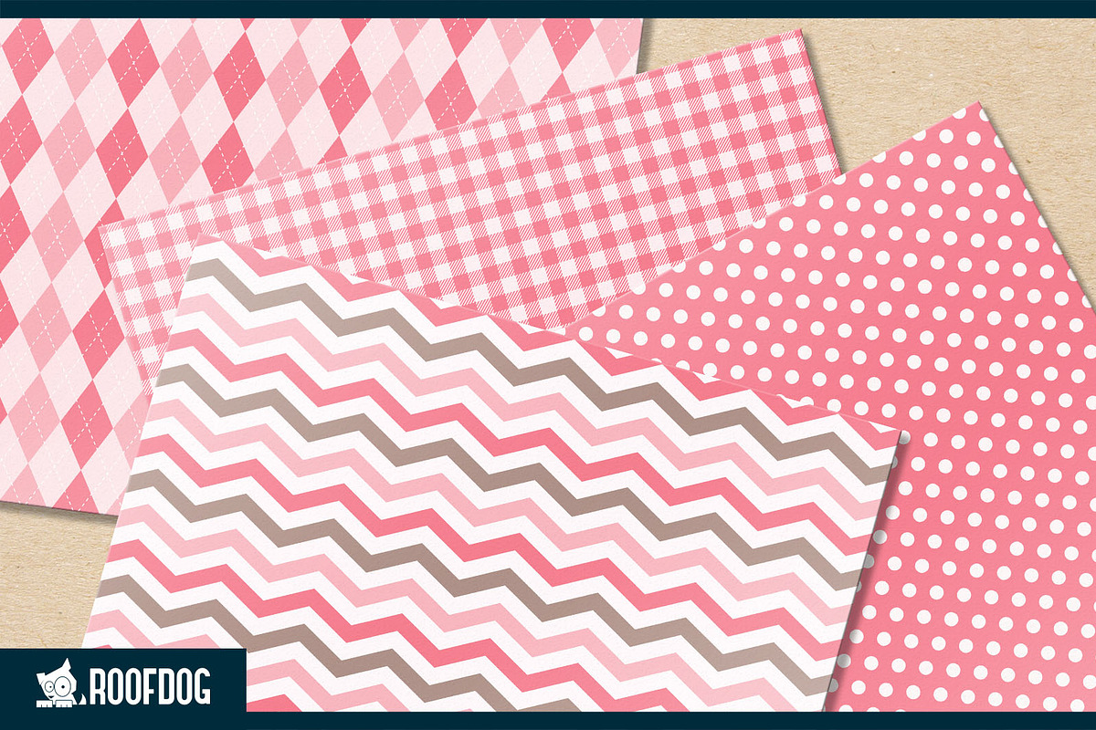 Classic pink cacao digital paper, a Pattern Graphic by Roofdog Design