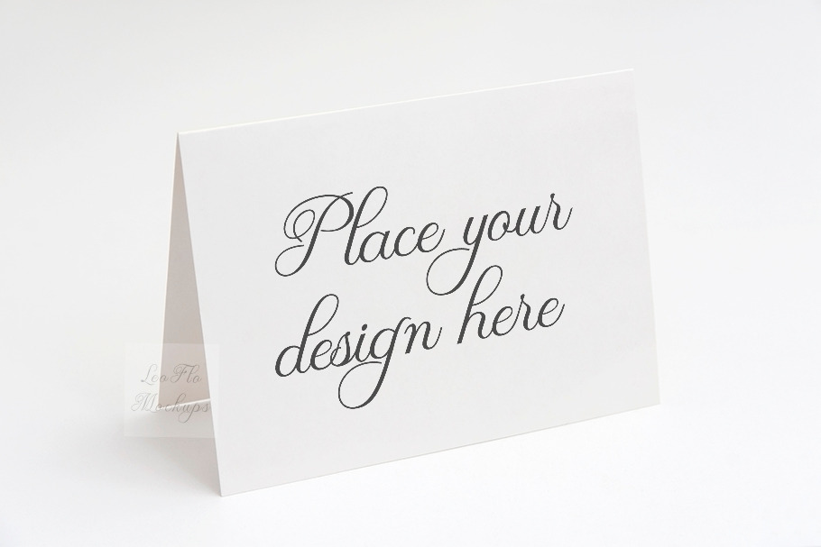 A2 Greeting card mockup invitation, a Print Template by Leo Flo Mockups