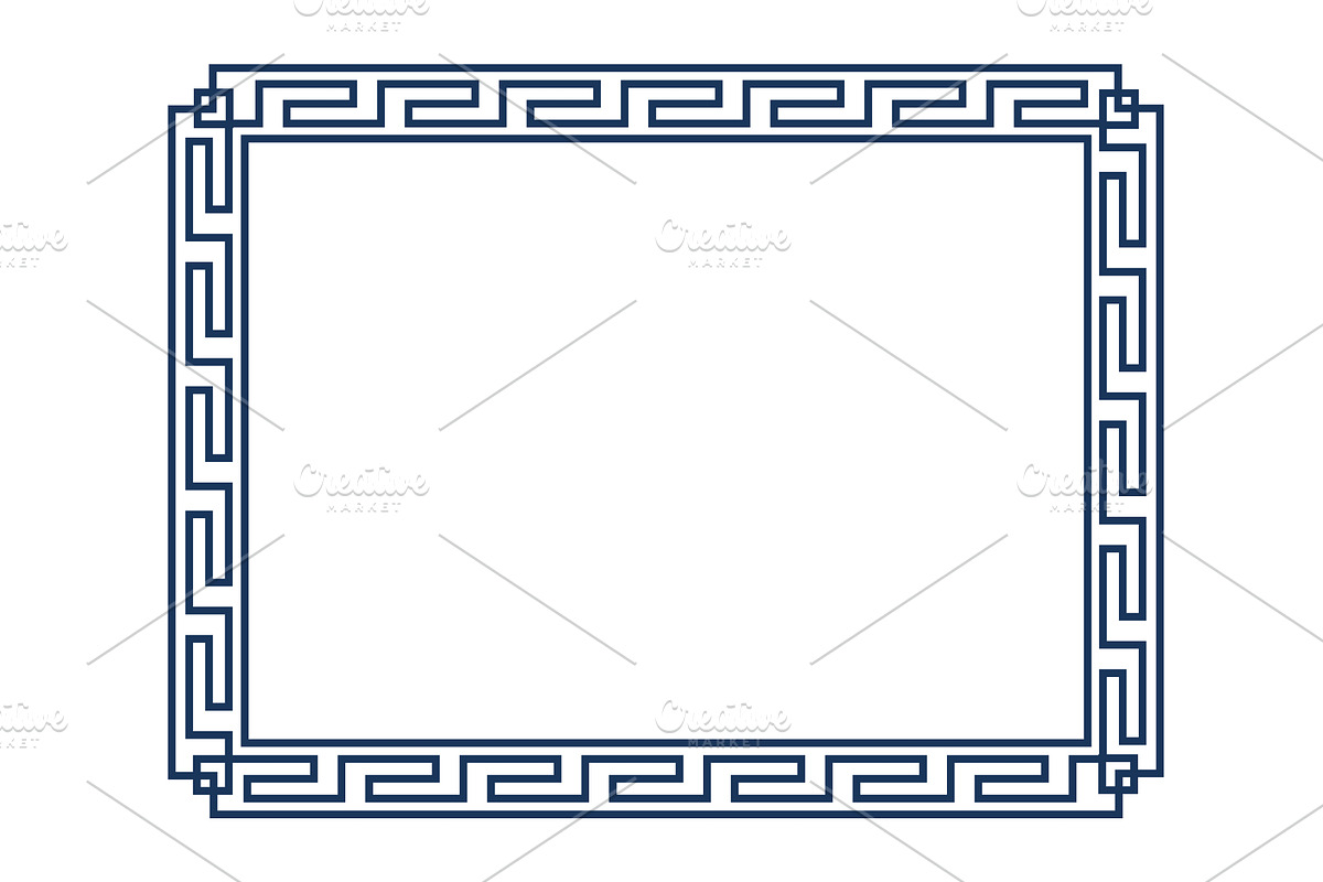 Decorative square border design, an Illustration by seahorsevector