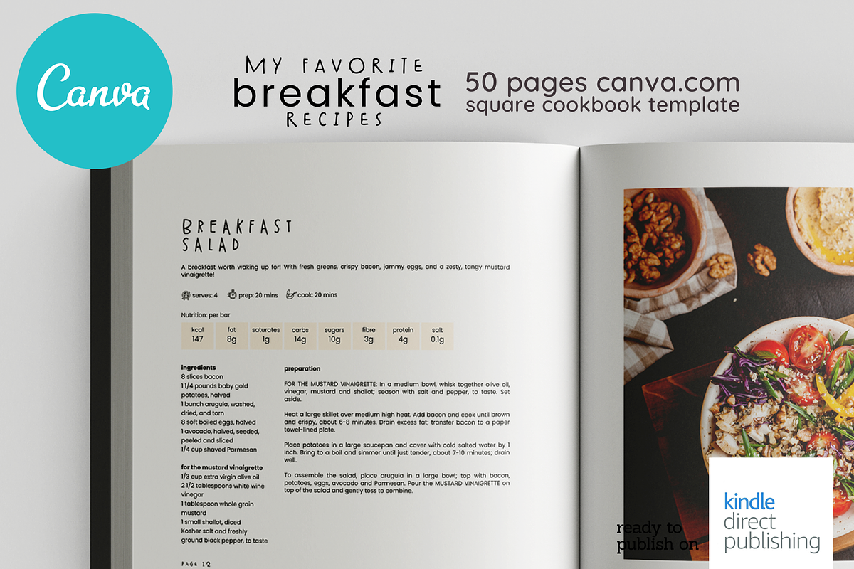 Canva Breakfast Cookbook Template, a Magazine Template by DeLaGranSiete