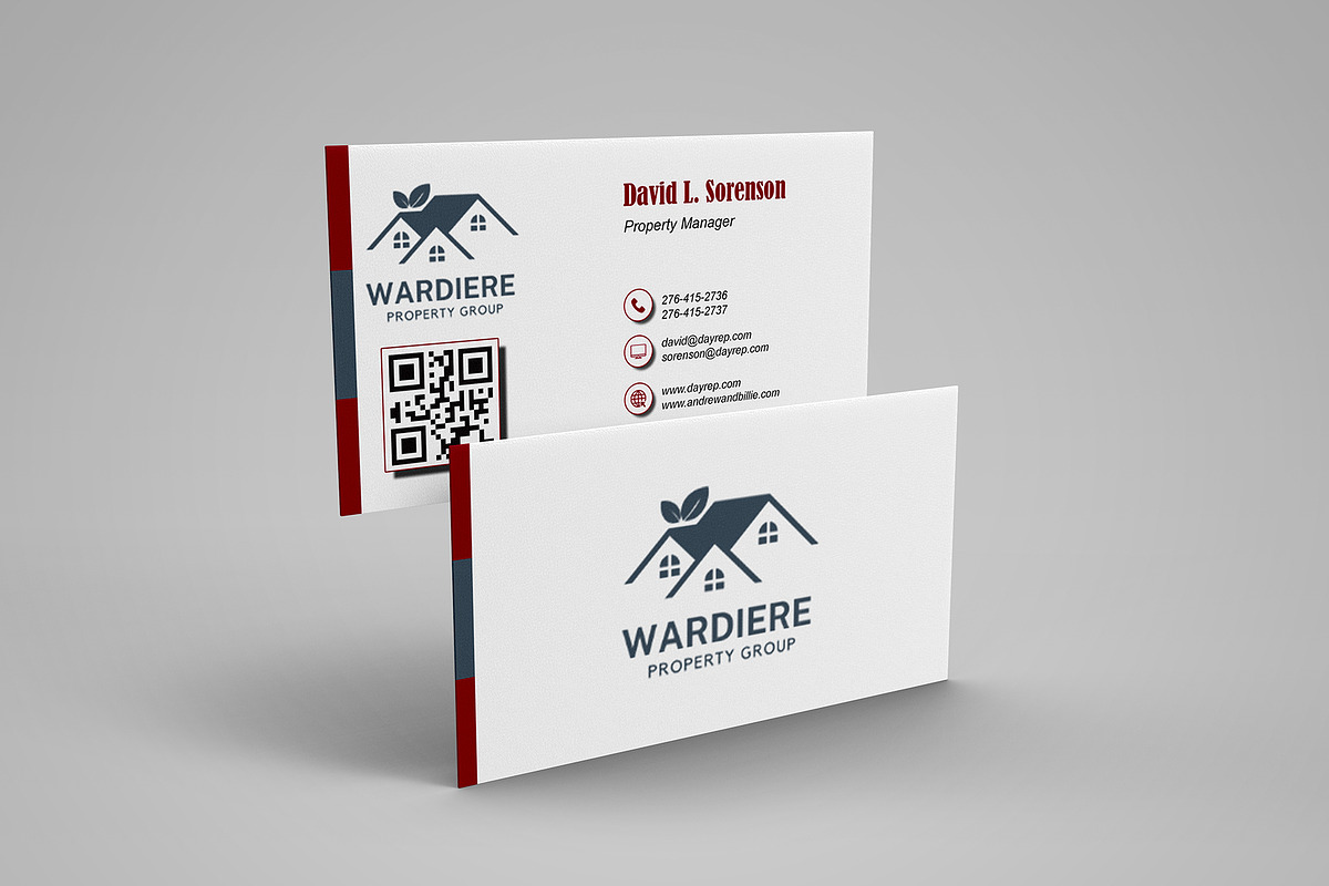 Double Contact Card PSD Template