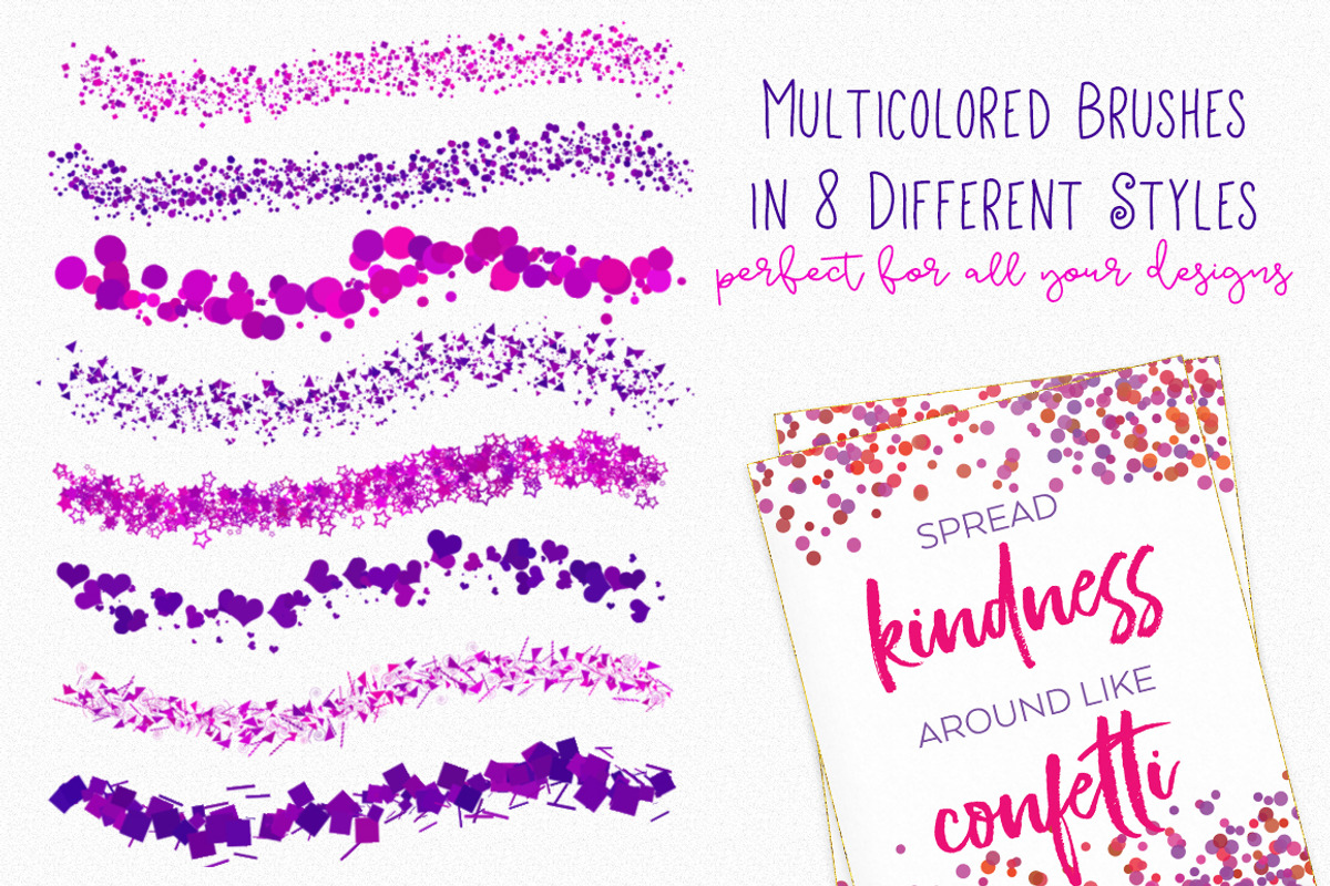 Confetti Brushes for Photoshop, a Brush Add-On by Phat Happy Life