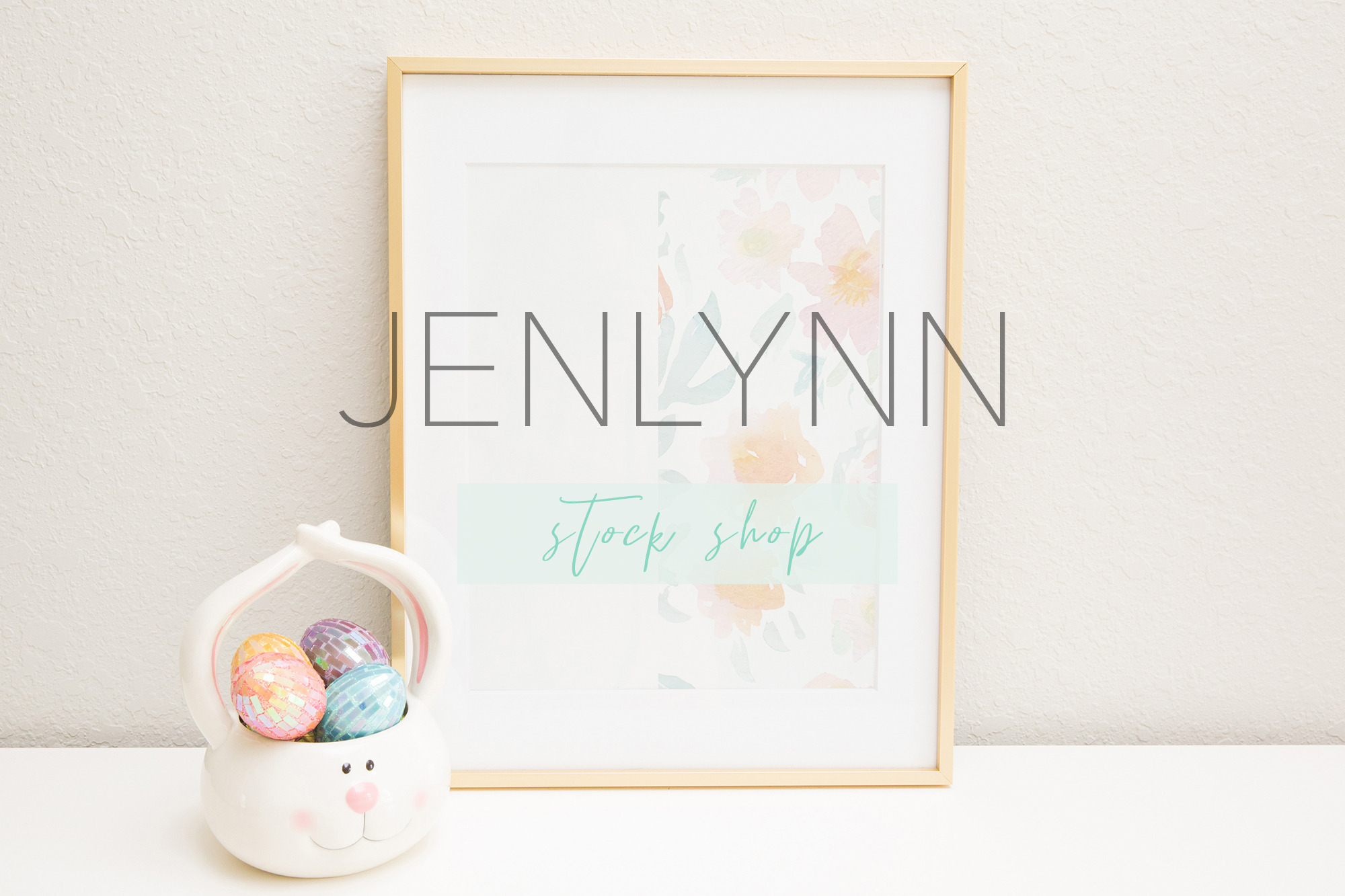 Easter Bunny Spring Frame Mockup, a Print Template by JENLYNN Stock Shop